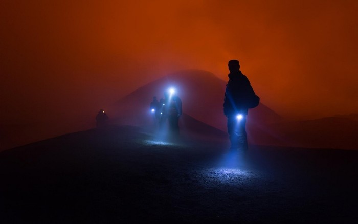 nature landscape mist lantern people russia red lights evening hiking ...