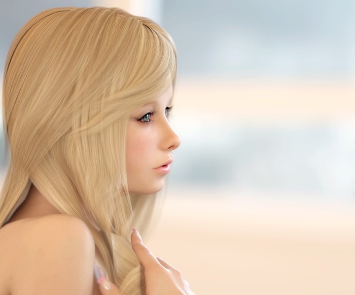 blonde blue eyes women cgi face wallpaper - Coolwallpapers.me!