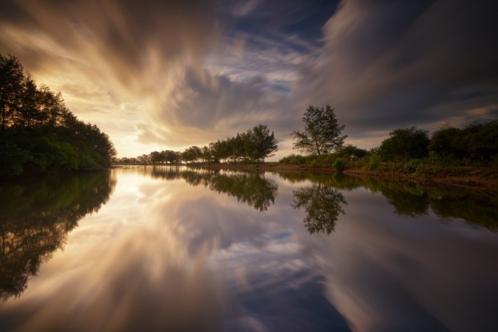1920x1200 / water reflection trees nature river wallpaper ...
