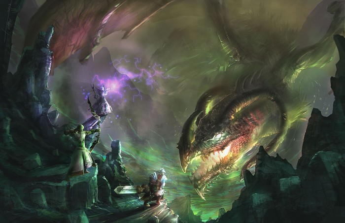 warrior archer wizard dragon battle wallpaper - Coolwallpapers.me!