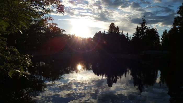 3840x2160 nature, park, reflection, riverfront park, spokane, sunset ...