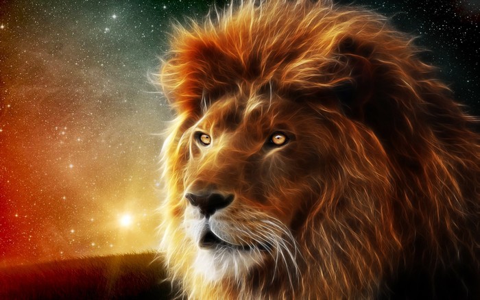 Lion, Face, Mane, King of beasts, Abstraction wallpaper ...