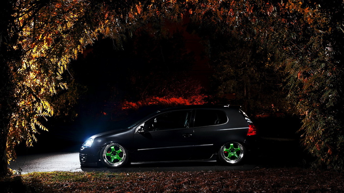 1920x1080 night, tuning, black, volkswagen golf - Coolwallpapers.me!