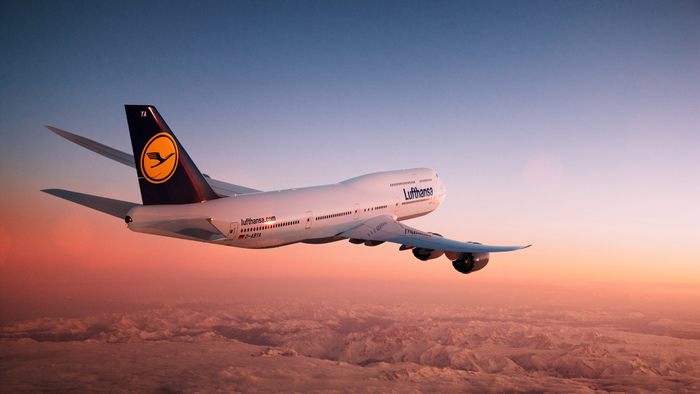 1920x1080 flies, Boeing, 747, plane, in the air, lufthansa, sky, sunset ...