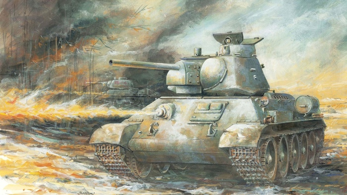 1920x1080 middle, soviet, drawing, strokes, art, tank - Coolwallpapers.me!