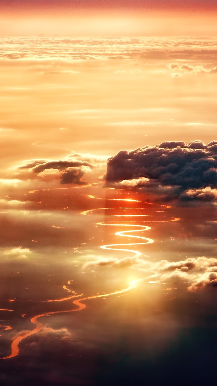 1080x1920 sunset, reflection, clouds, nature, hd, 8k for Iphone 6, 7, 8 ...